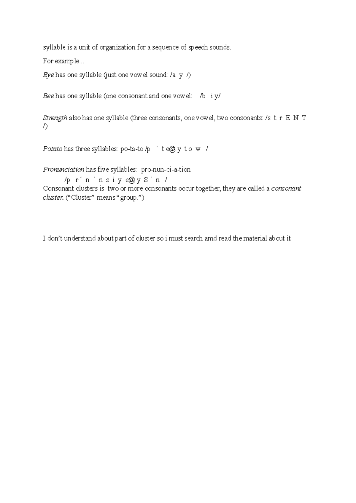 Refleksi Syllable Syllable Is A Unit Of Organization For A Sequence