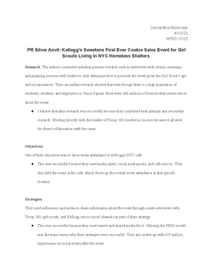 PR Plan Outline - April 11, 2023 APRD 3105- PR Plan Outline Situation ...