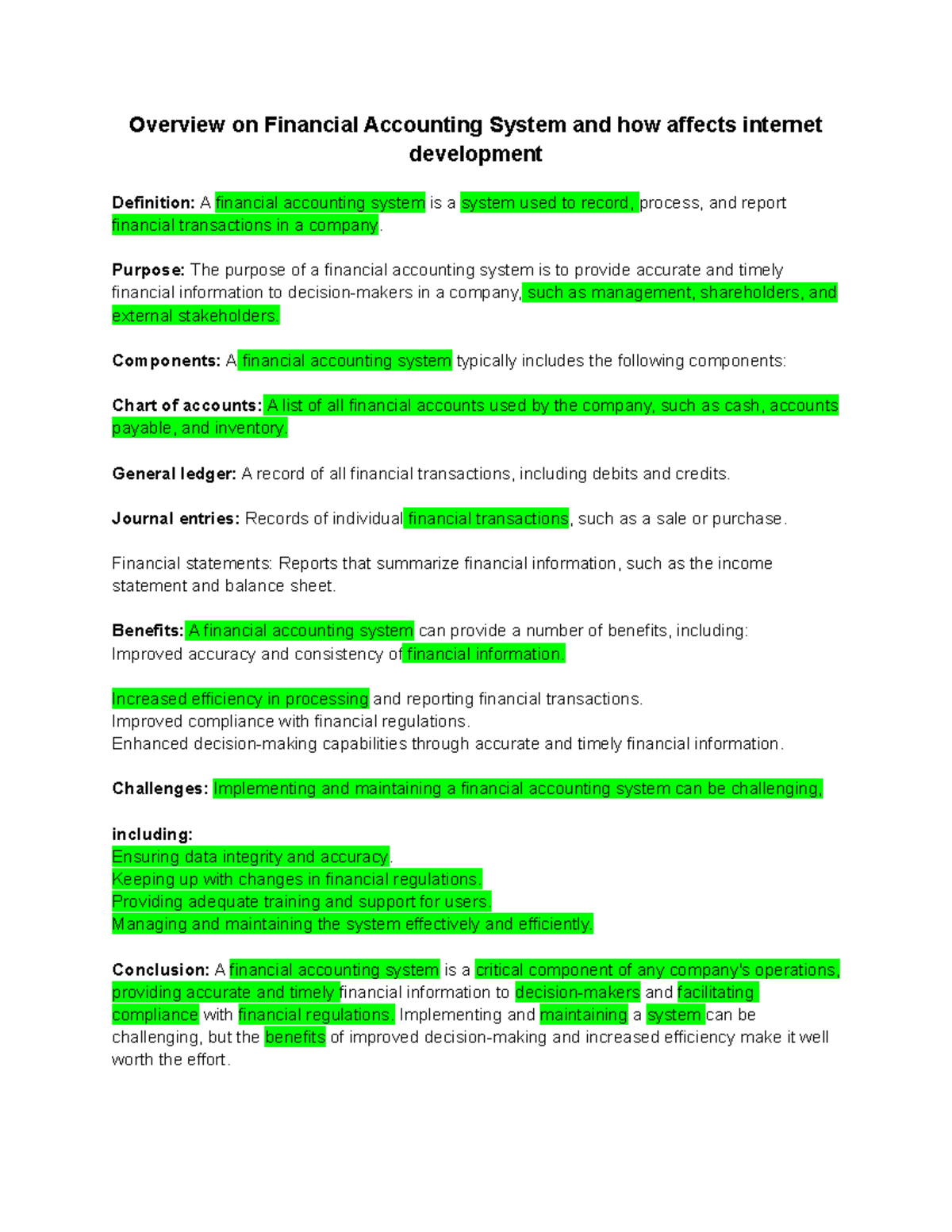 Financial Accounting System - Purpose: The purpose of a financial ...
