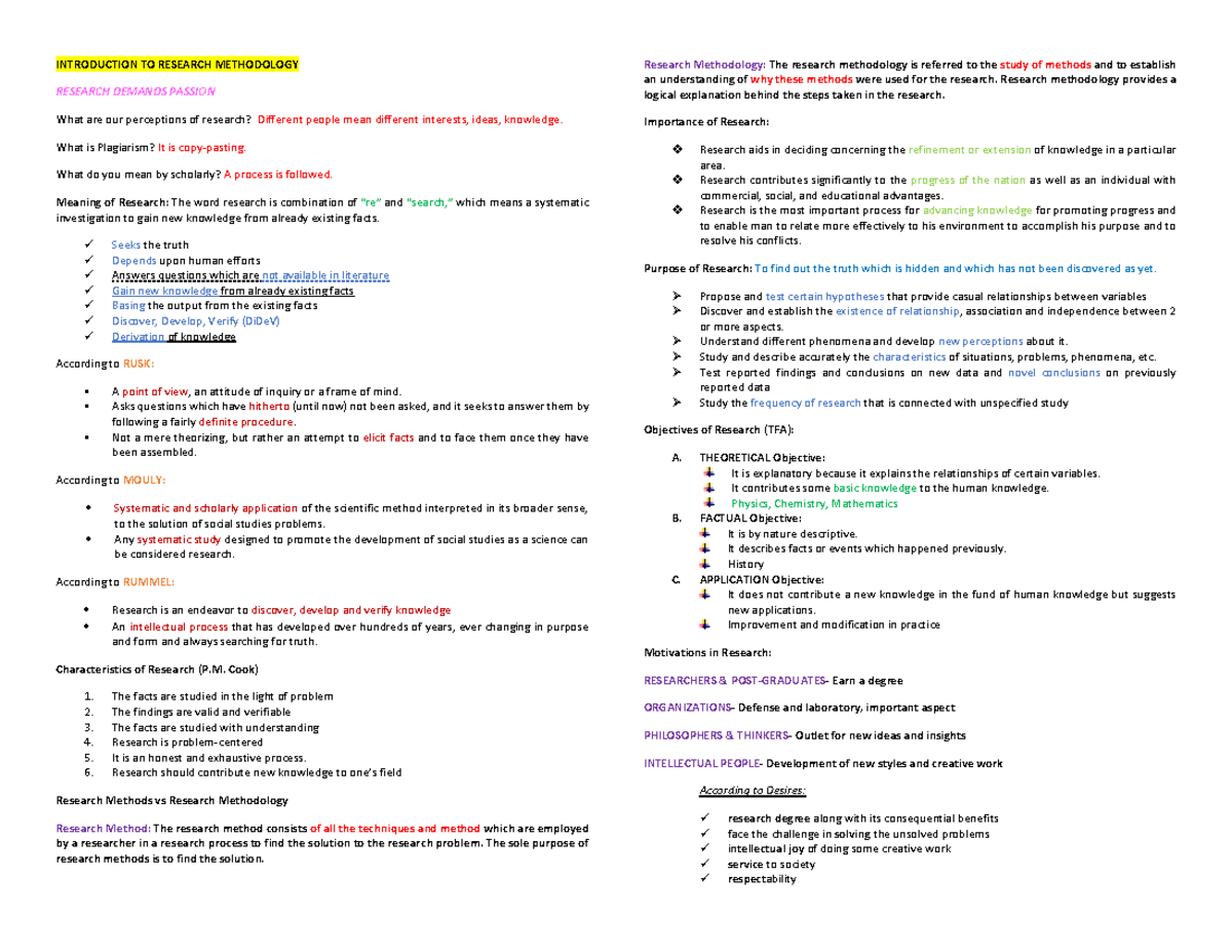 ABE-197 Notes 13-7 - INTRODUCTION TO RESEARCH METHODOLOGY RESEARCH ...
