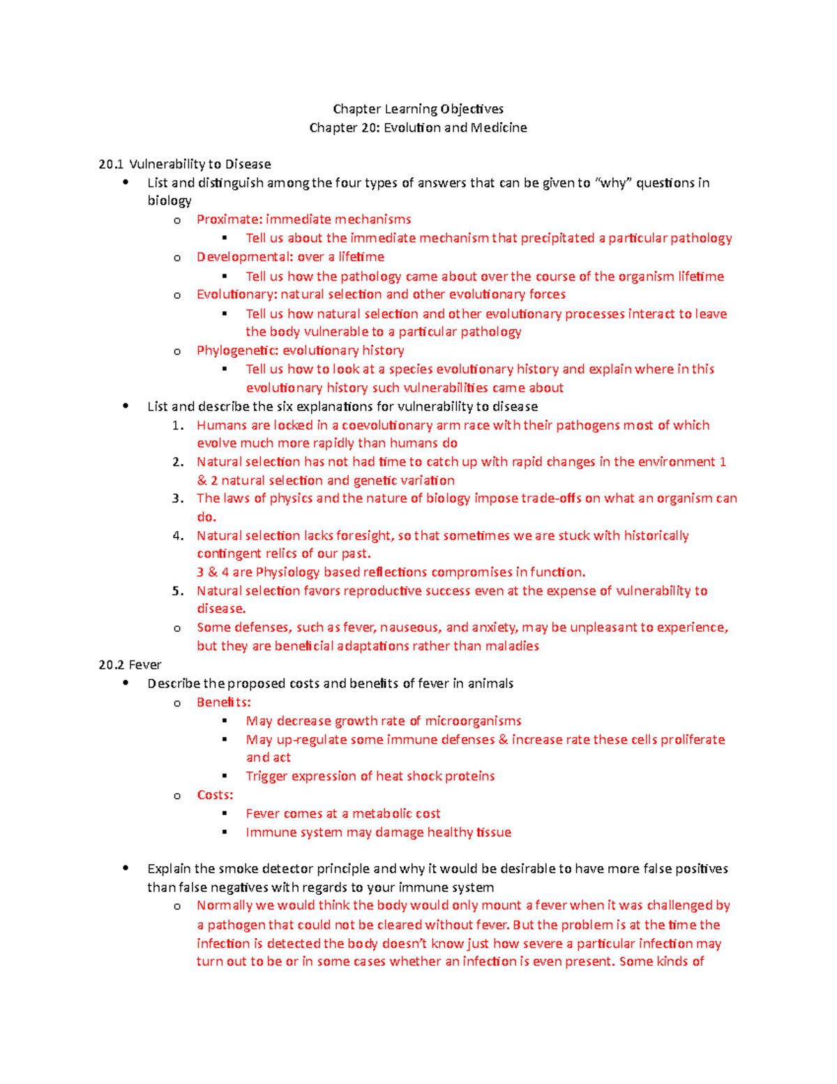 Ch 20 LO - Chapter 20 notes - Chapter Learning Objectives Chapter 20 ...
