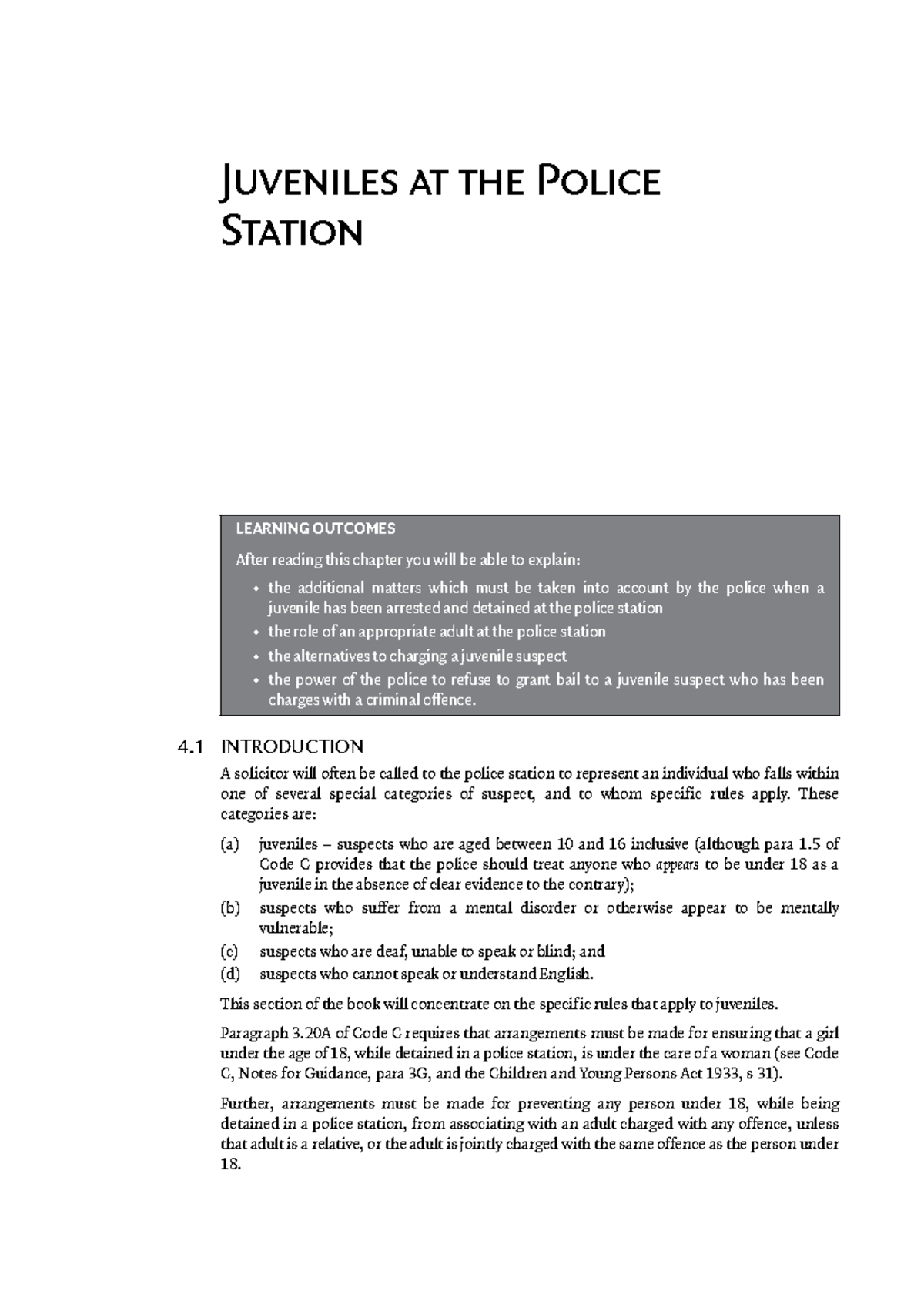 Juveniles at Police Station - Juveniles at the Police Station 67 C H A ...