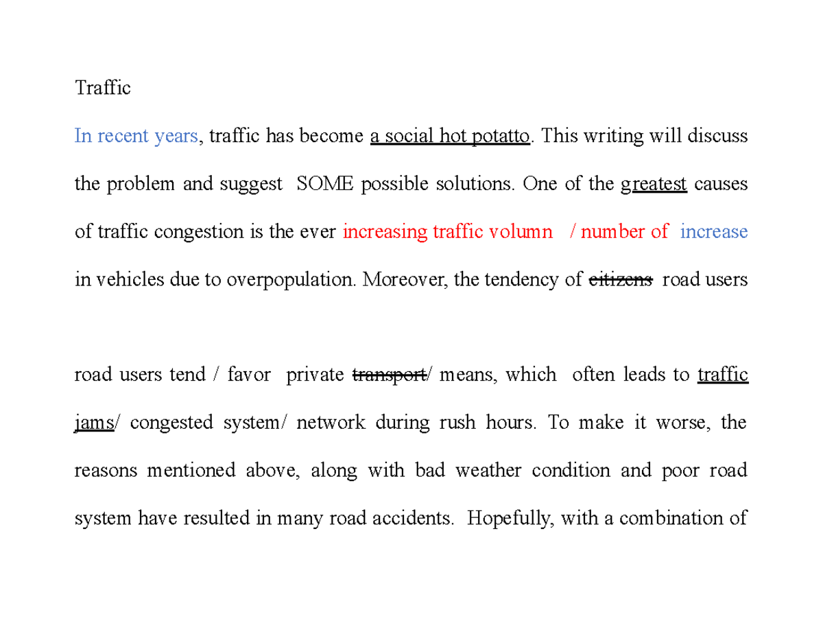 Little DUCK - note - Traffic In recent years, traffic has become a ...