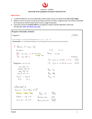 Cálculo 2 - MA263 - UPC - Studocu