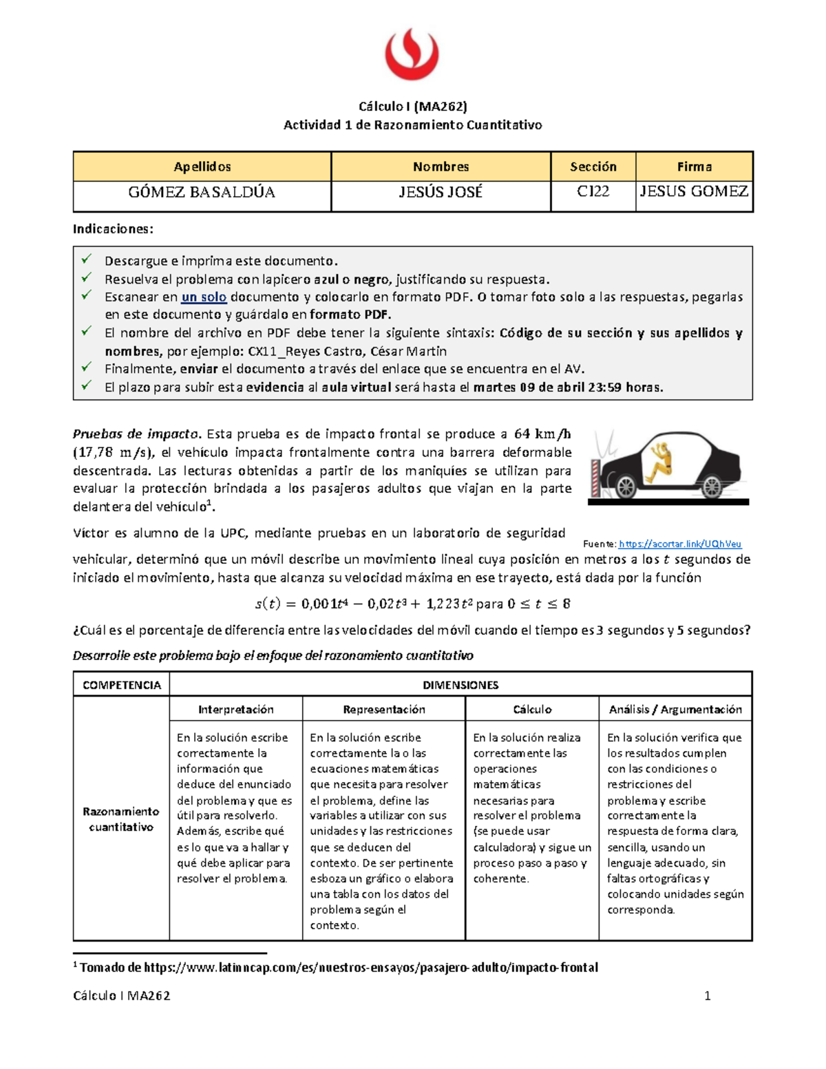CI22 Gómez Basaldúá, Jesús José - Cálculo I (MA262) Actividad 1 de ...