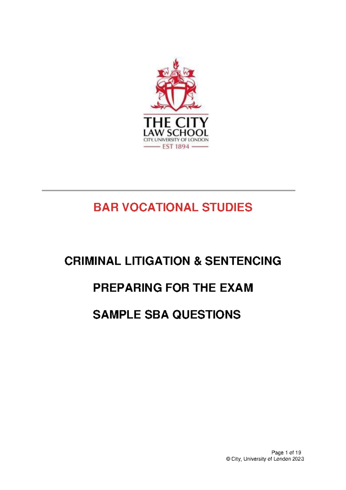 BVS Sample SBAs - Page 1 of 19 BAR VOCATIONAL STUDIES CRIMINAL ...