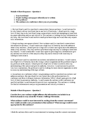His-200 Module 8 Short Response - Module 8 Short Responses – Question 1 ...