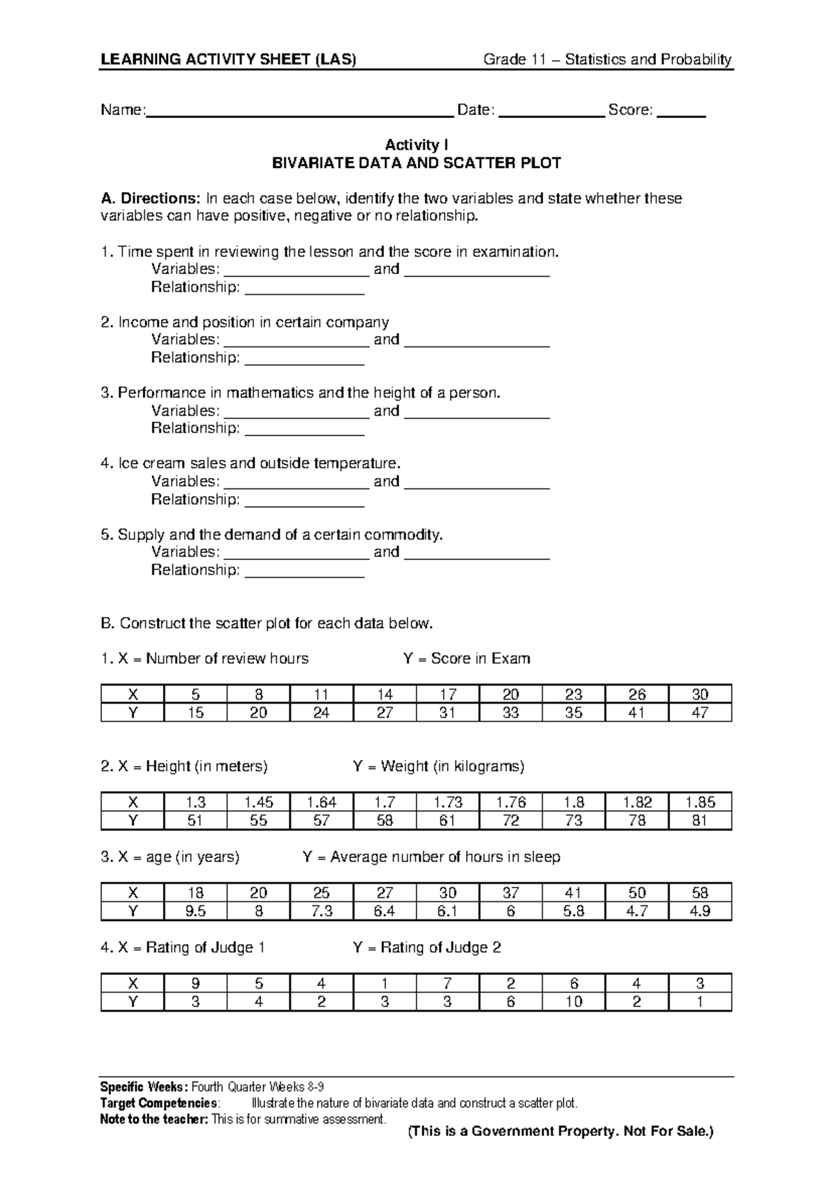 LAS 4 - 4TH Quarter - LAS 4 - Specific Weeks: Fourth Quarter Weeks 8 ...