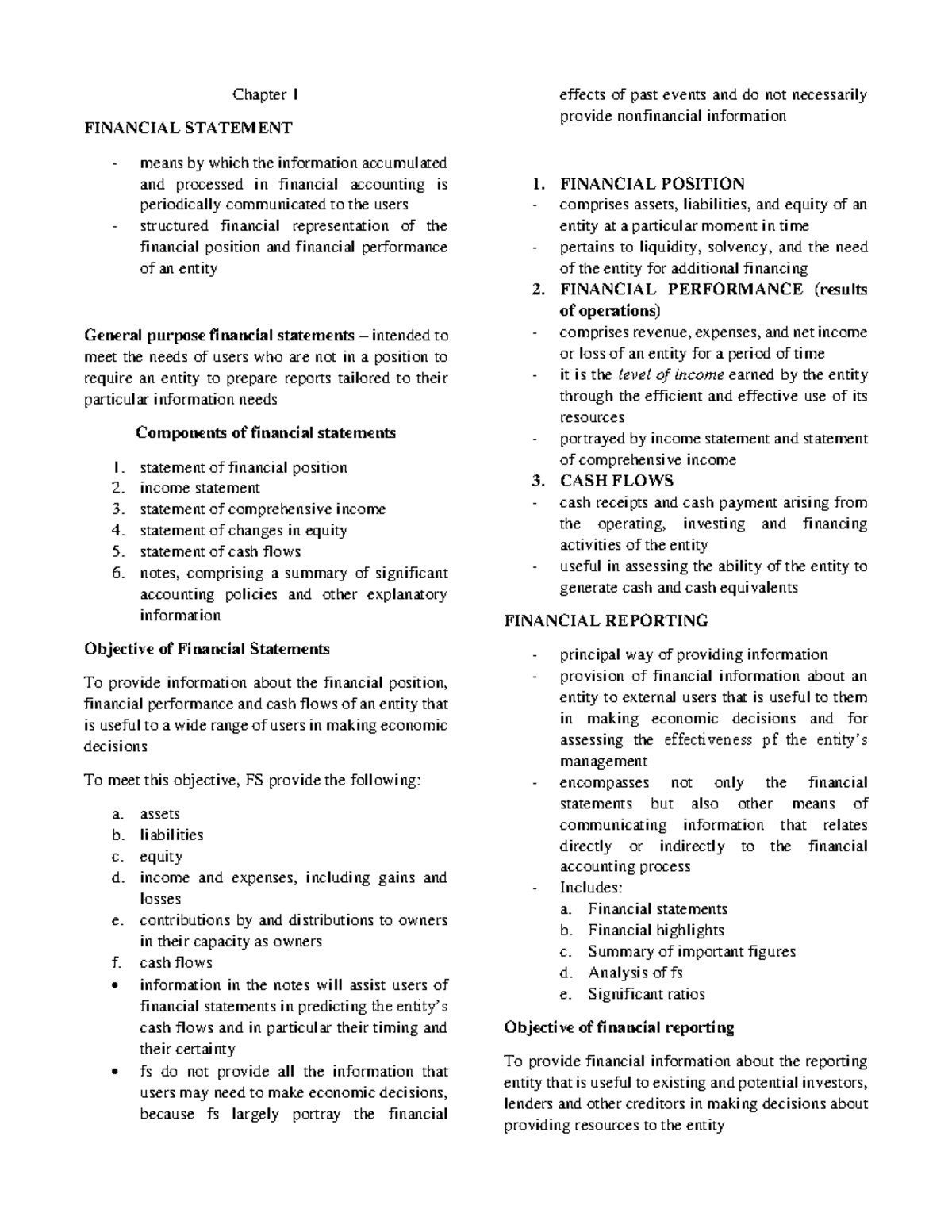 Reviewer in Intacc 3 - Intermediate accounting 3 - Chapter 1 FINANCIAL ...