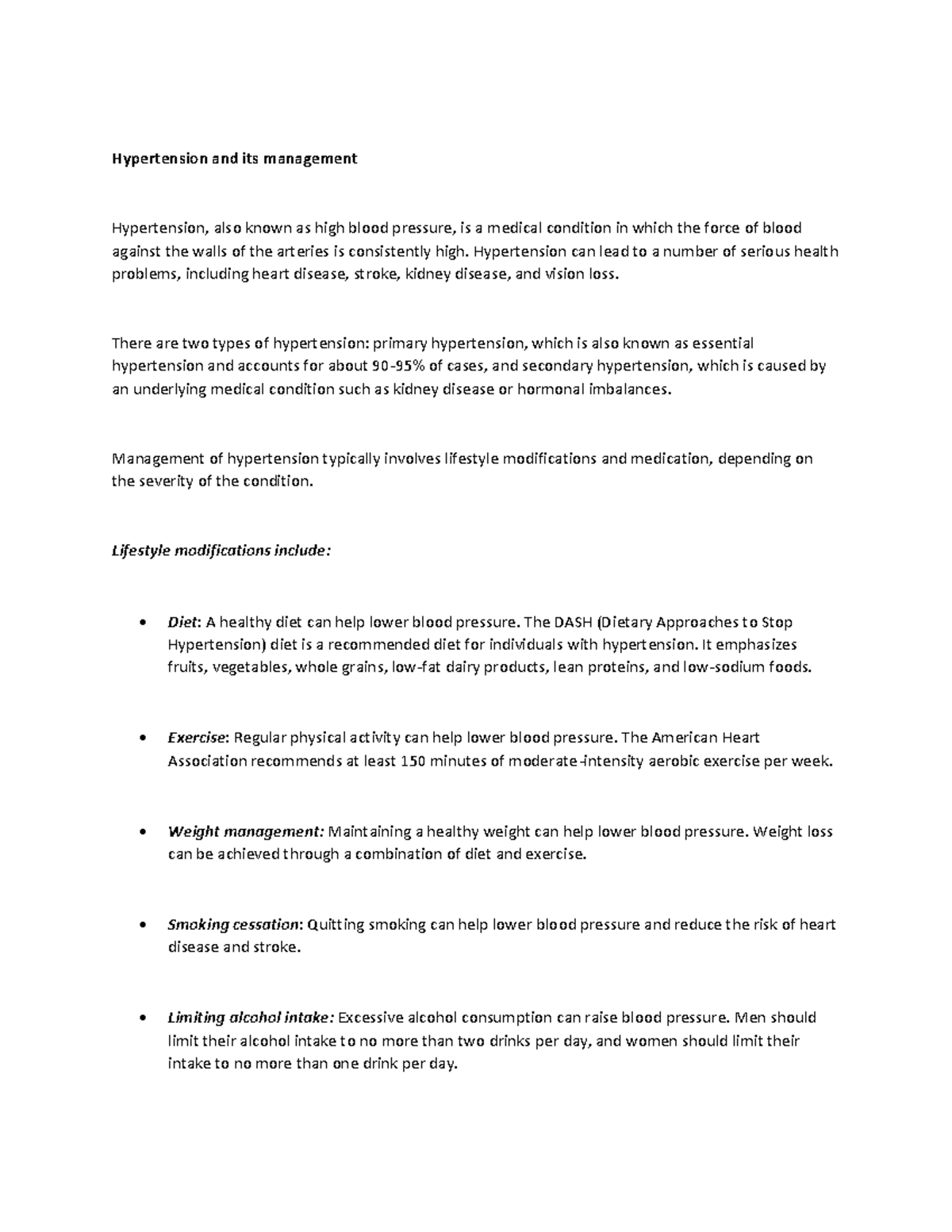 Hypertension and its management - Hypertension and its management ...