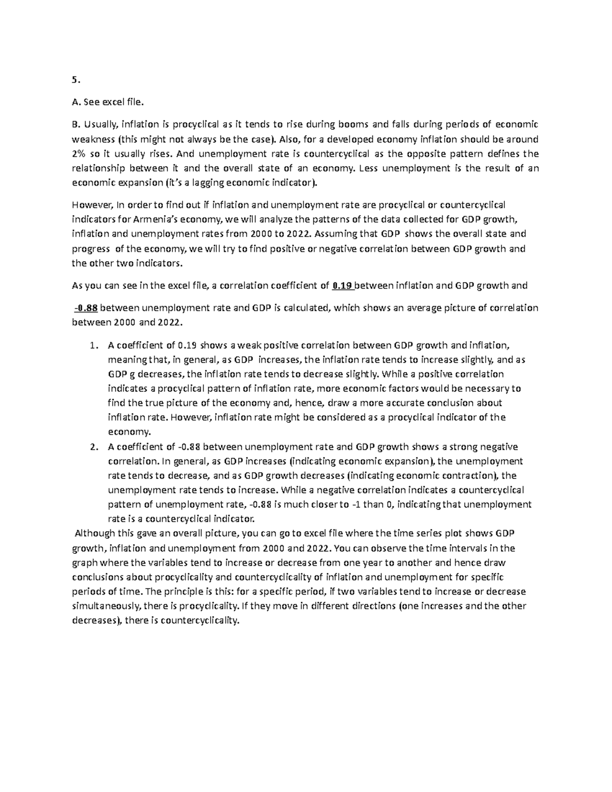 Macroeconomics procyclical VScountercyclical variables - 5. A. See ...
