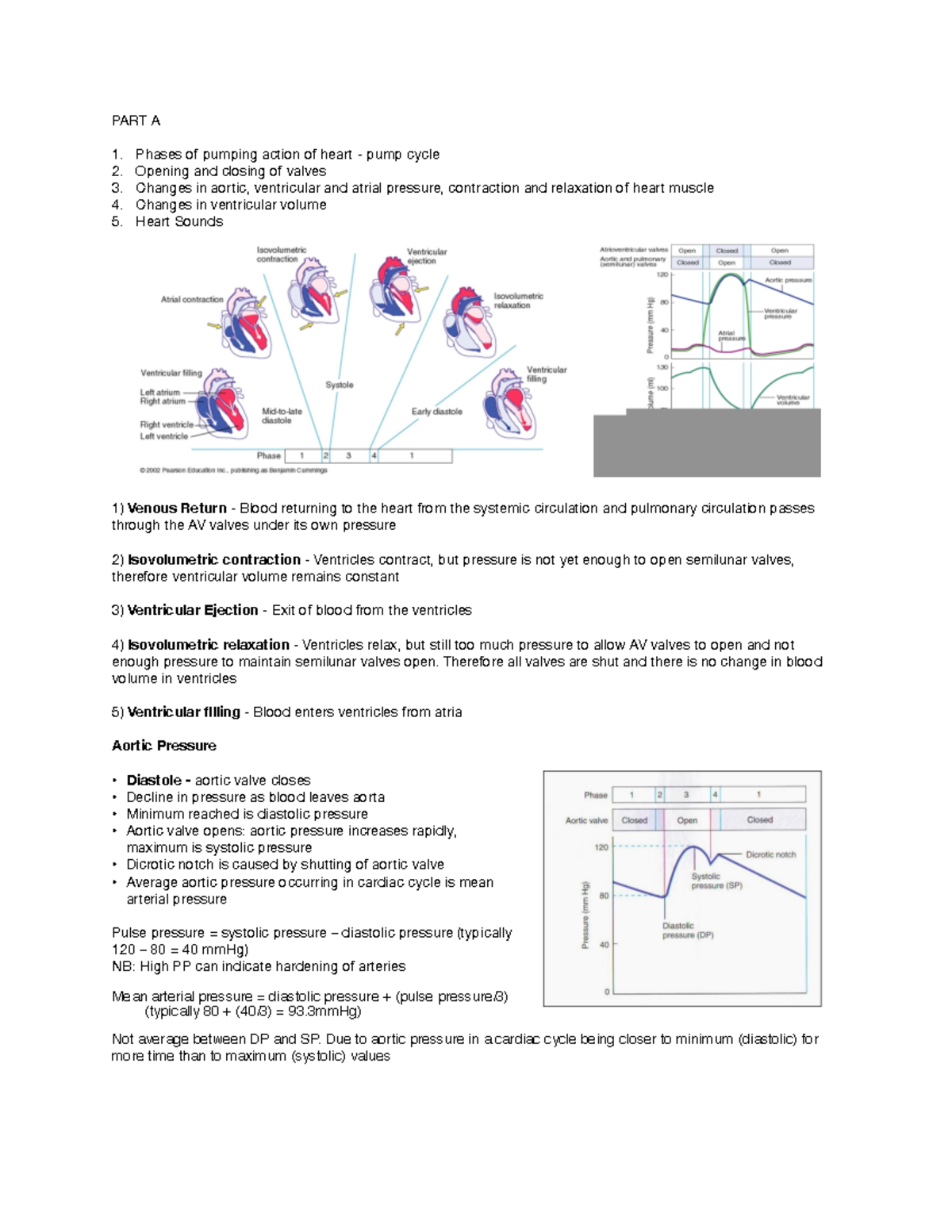 Physiology - The Cardiac Cycle - PART A Phases of pumping action of ...