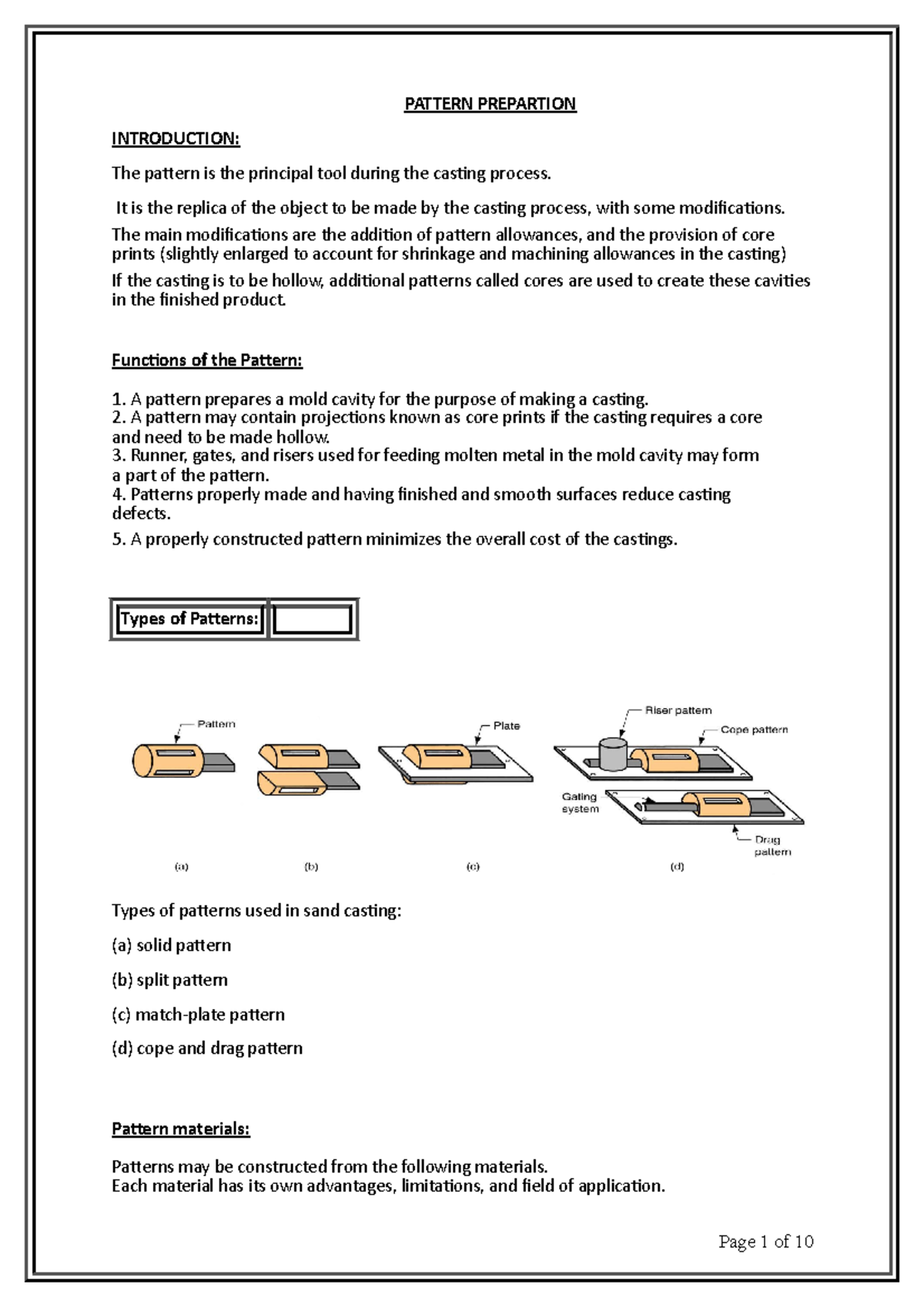 21- pattern preparation - PATTERN PREPARTION INTRODUCTION: The pattern ...