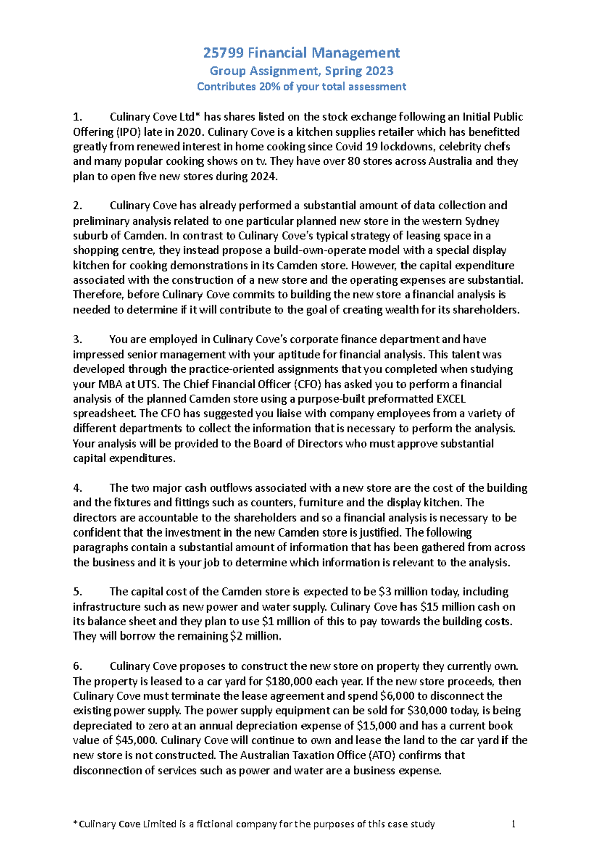 25799 Financial Management Group Case Study Spring 2023 - 25799 Financial Management Group - Studocu