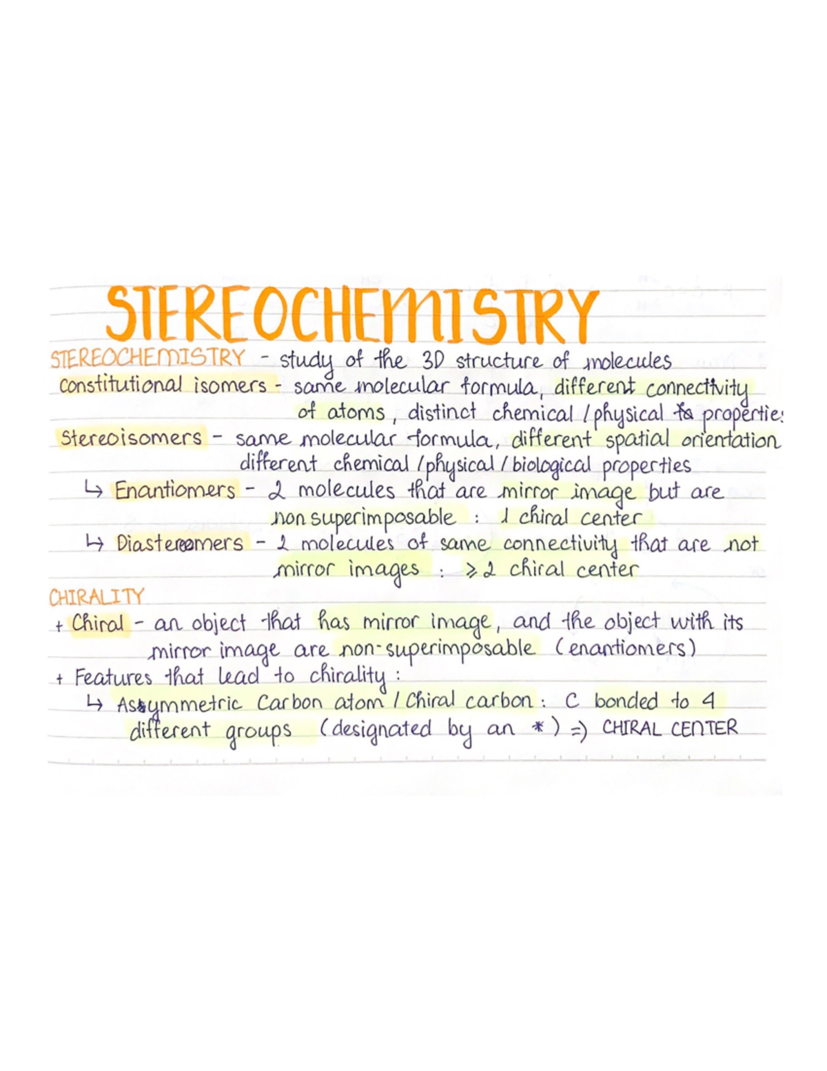 Stereochemistry - Organic Chemistry - CHEM 2311 - Studocu