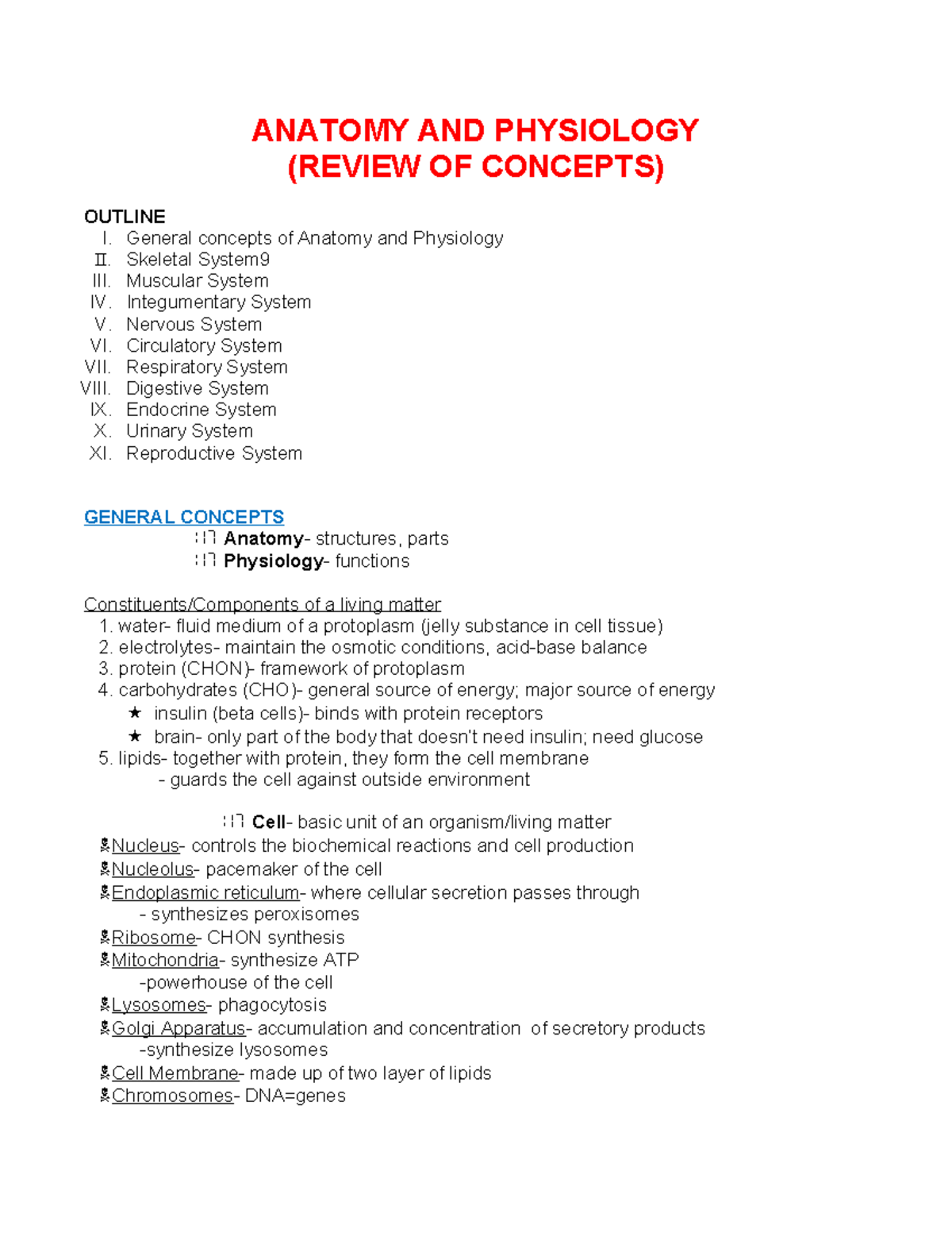 Anatomy and Physiology Reviewer 2 - ANATOMY AND PHYSIOLOGY (REVIEW OF ...