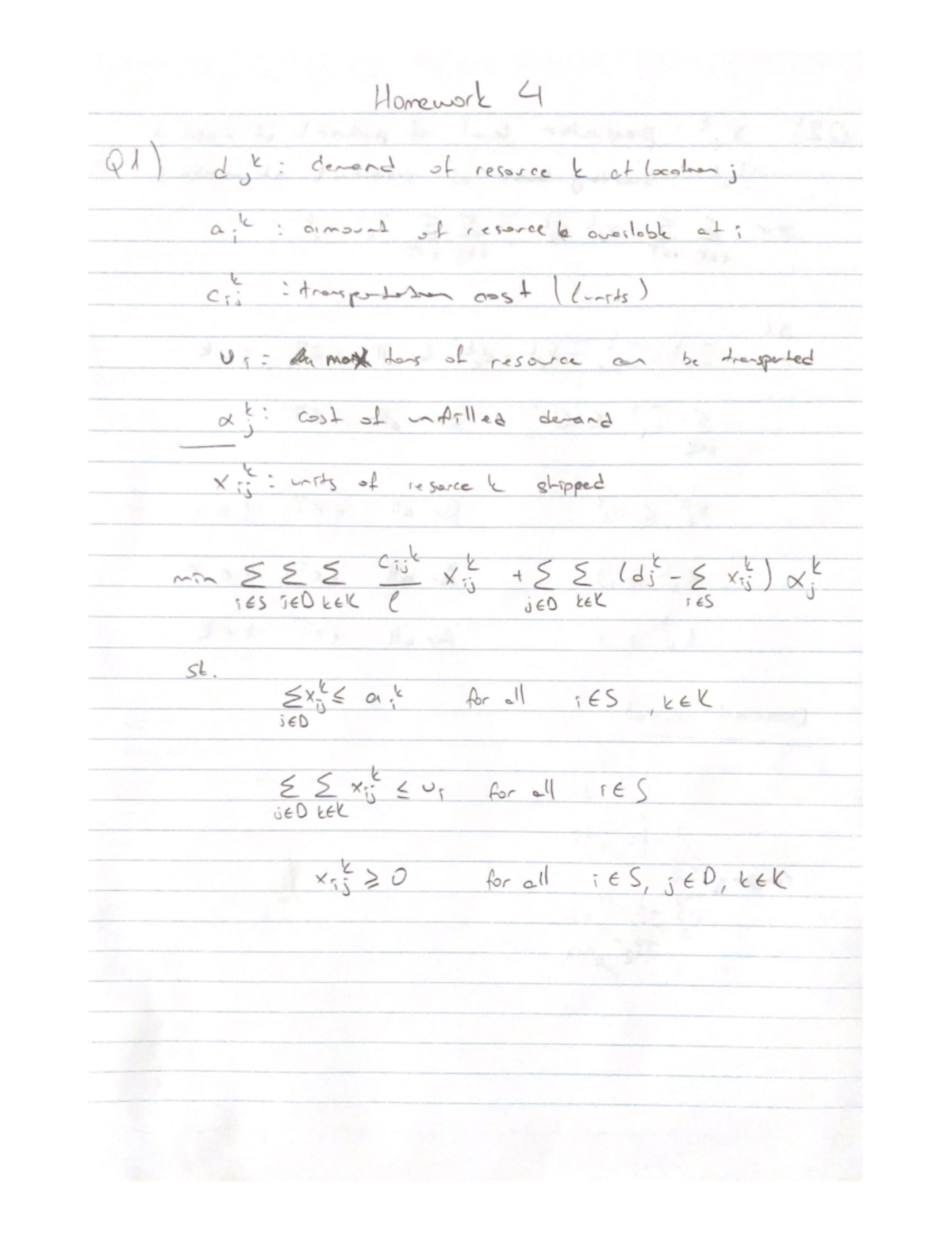 HW4 with Solutions 2021 Spring Koç Uni - Homework 4 Q1) d K demend of ...