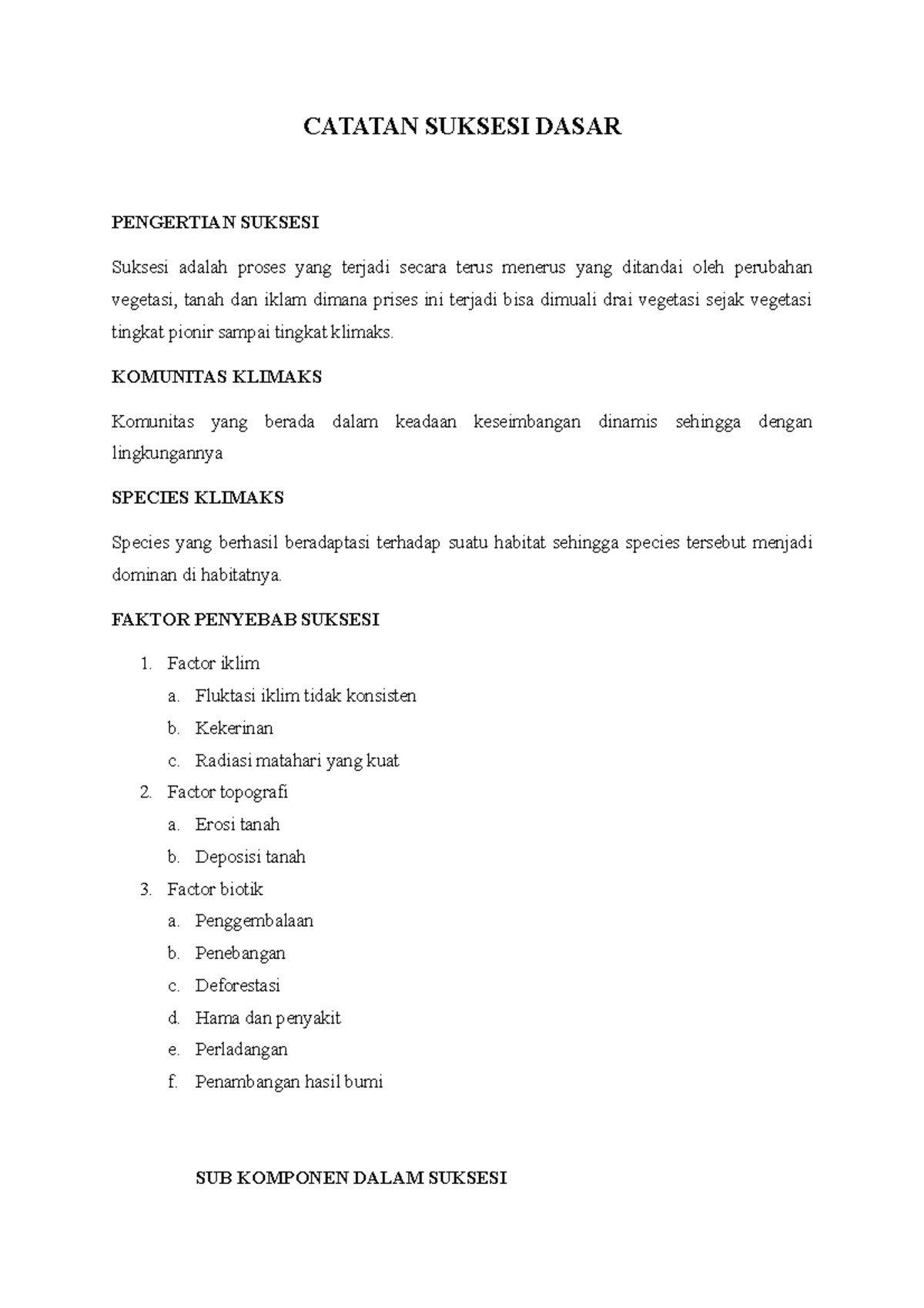 08 Catatan Suksesi Dasar - CATATAN SUKSESI DASAR PENGERTIAN SUKSESI ...