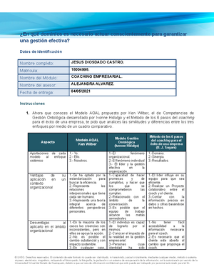 CE EA6 formato v1 Autoevaluación sesión coaching - Formato para evaluar ...