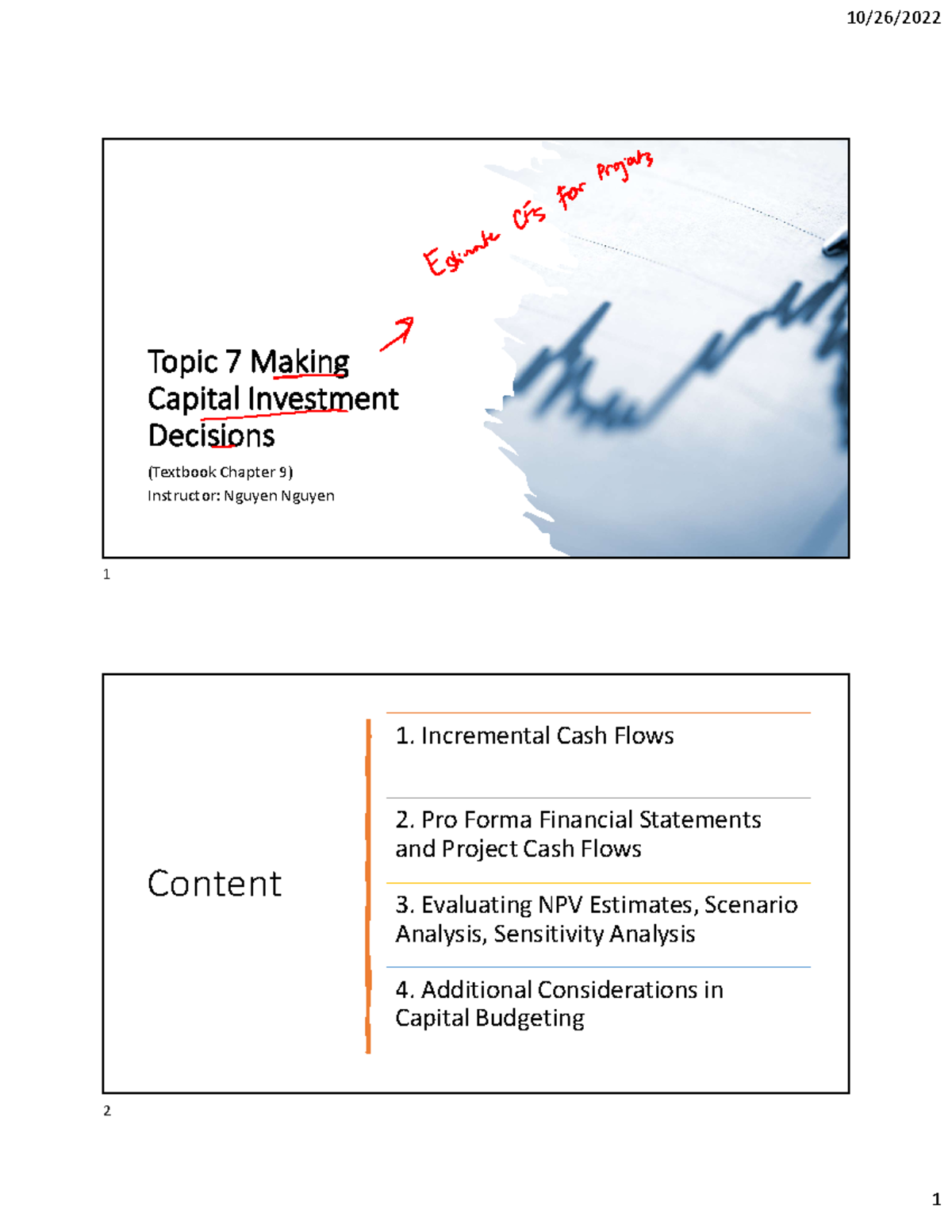 Making Capital Investment Decisions - Topic 7 Making Capital Investment ...
