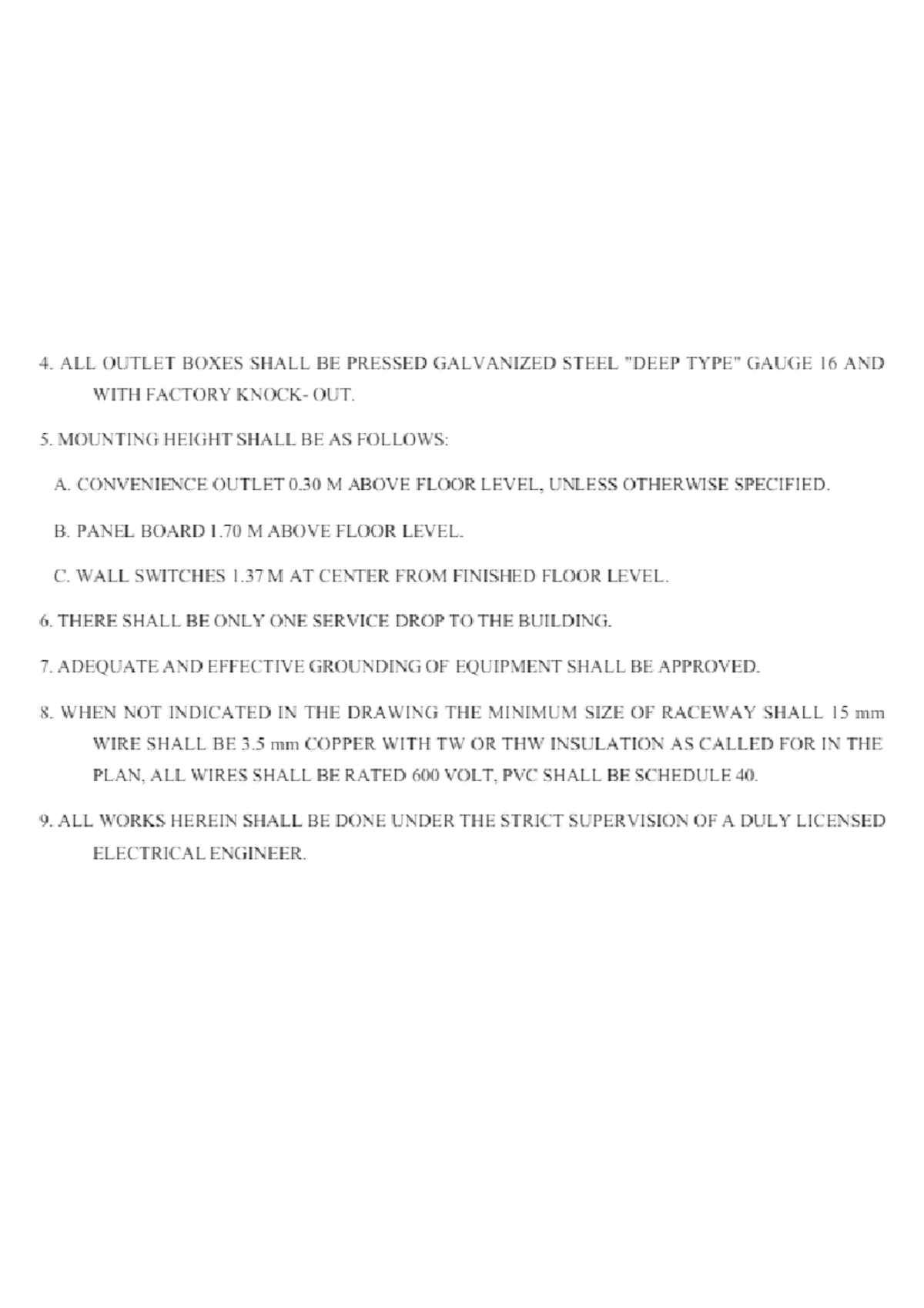 General Notes AND Specification 1 - Electrical engineering - Studocu