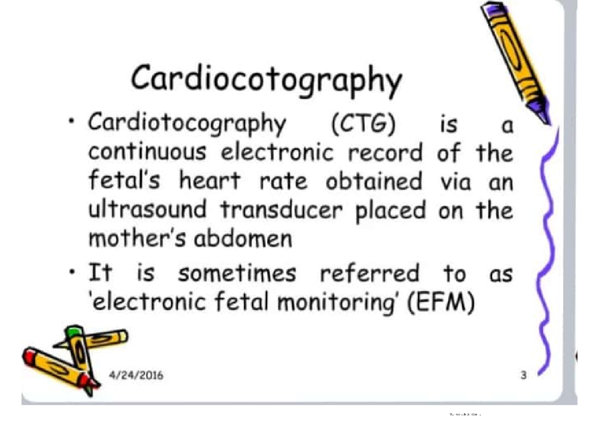CTG - cardio toco graph - Bsc.nursing - Studocu