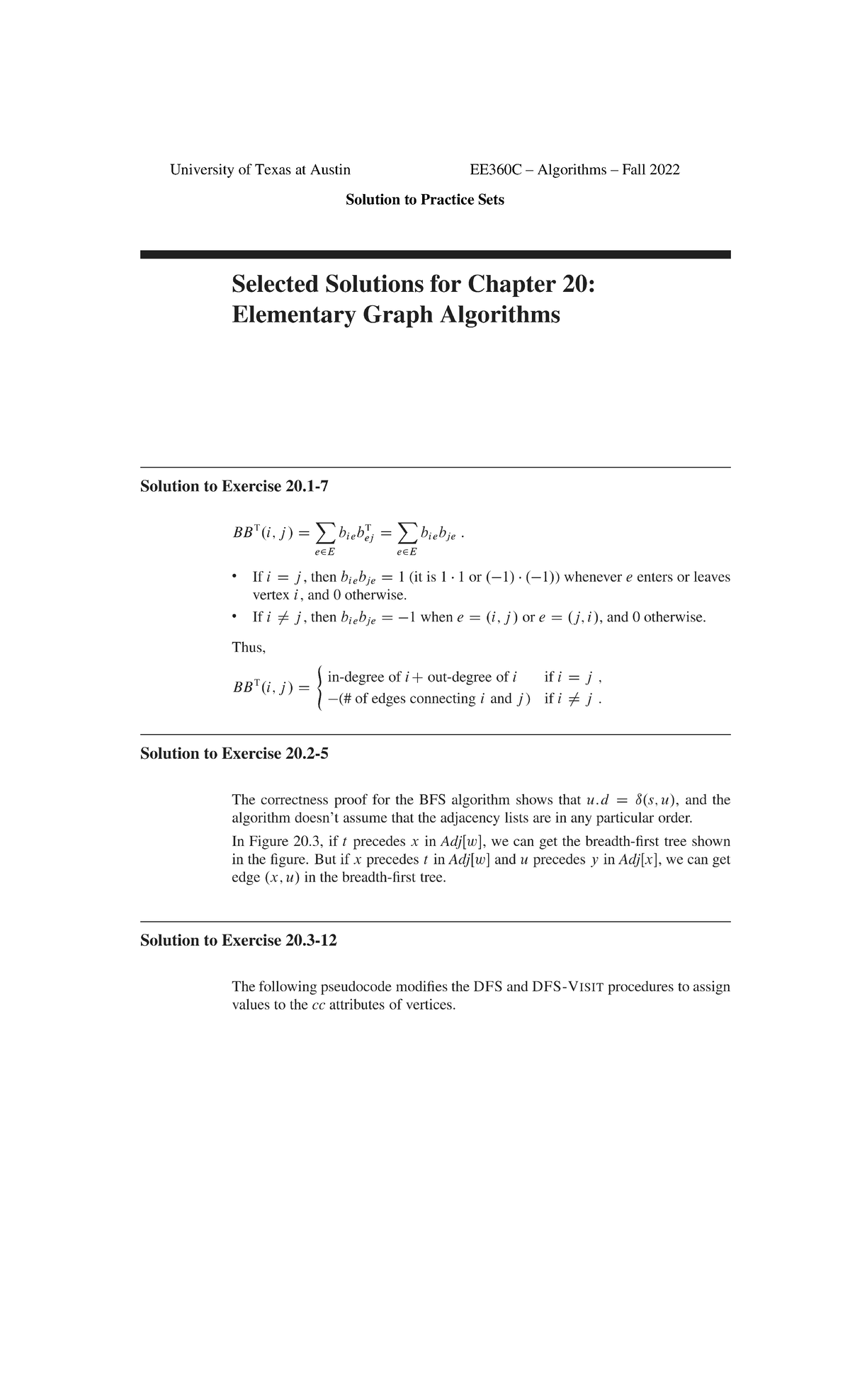 Algo2 Practice 13 Ee 360c University Of Texas At Austin Ee360c Algorithms Fall 2022