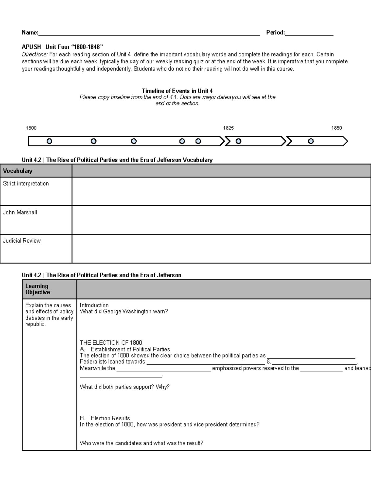 Unit 4 Reading Guide Amsco - - Studocu