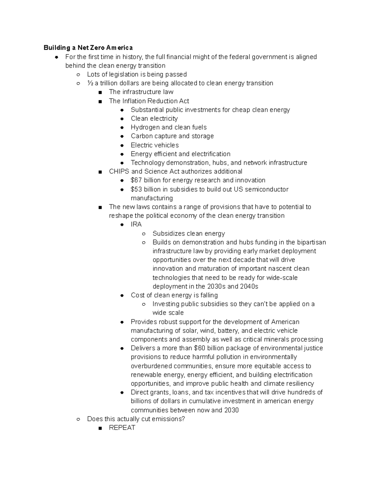 Building a Net Zero America - Studocu