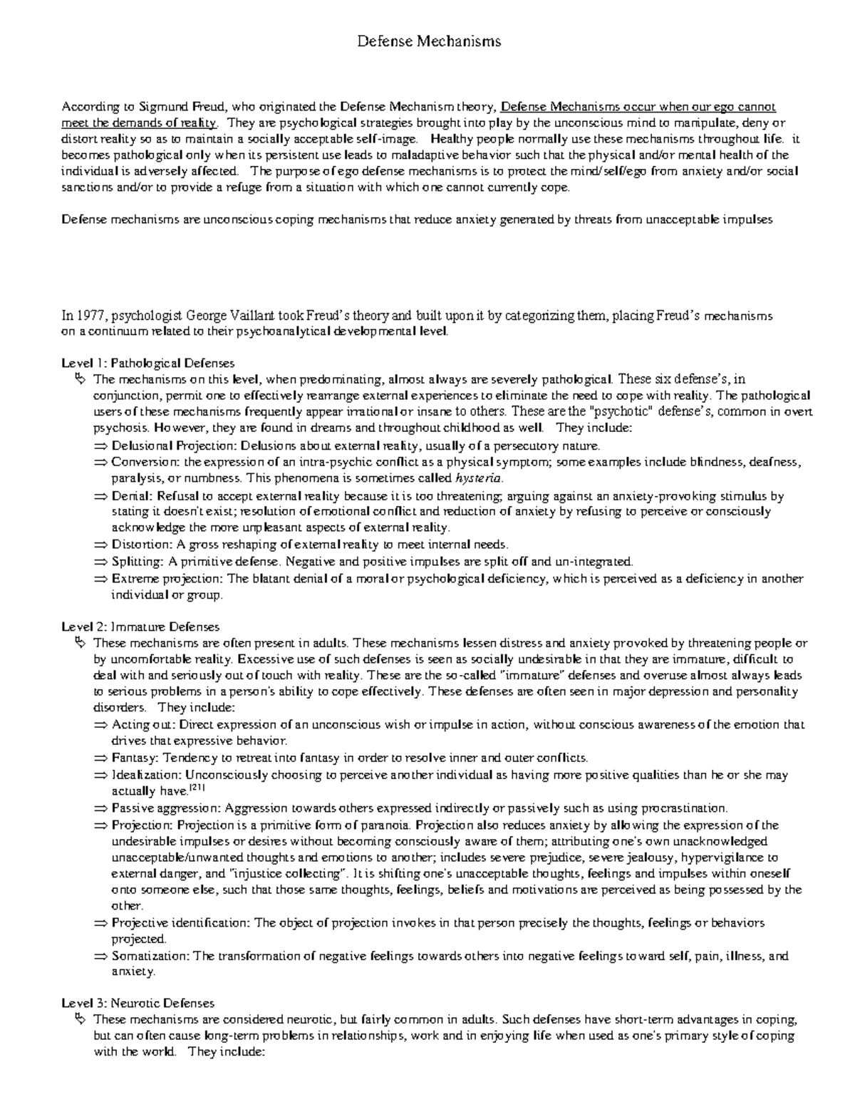 Defense Mechanisms - Freud's Theory - Defense Mechanisms According to ...