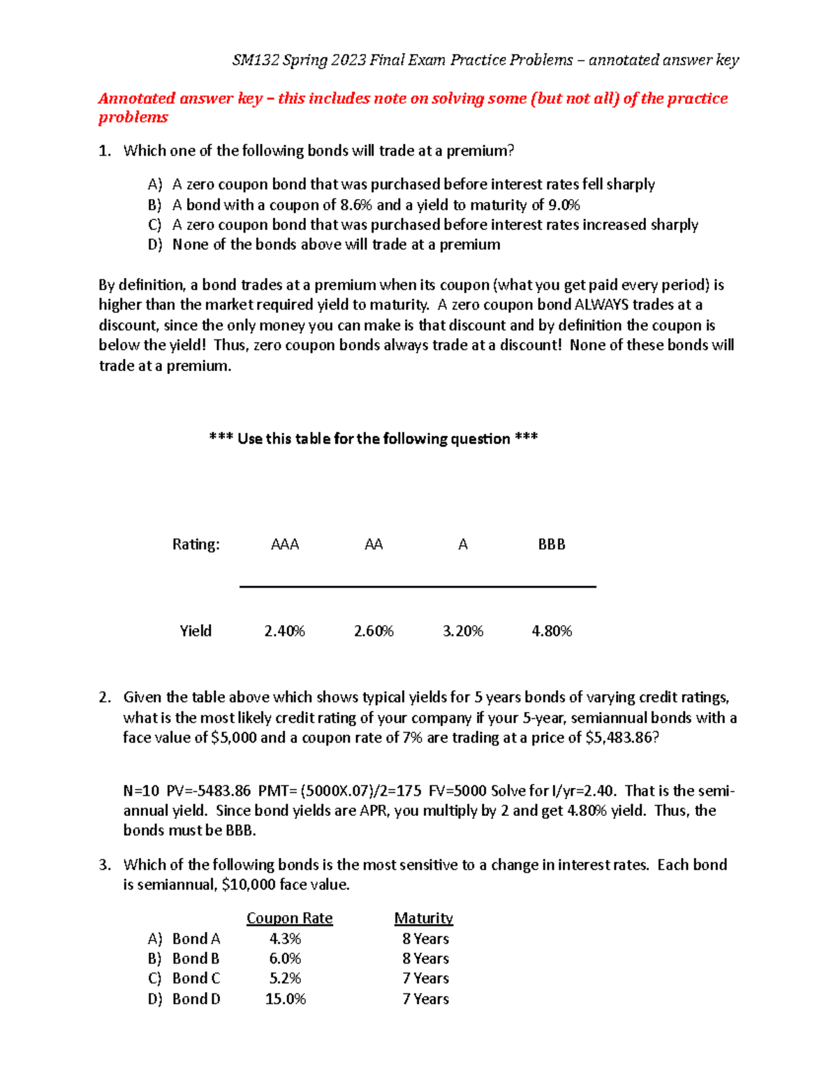 SM132 final exam practice - Spring 2023 - annotated solutions ...