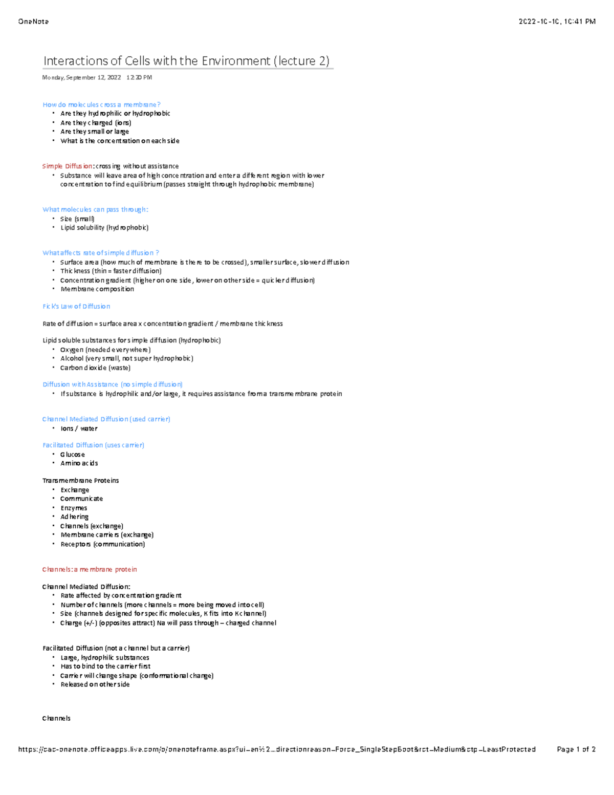 Physiology 1 - summary of key points - OneNote 2022-10-10, 10:41 PM ...