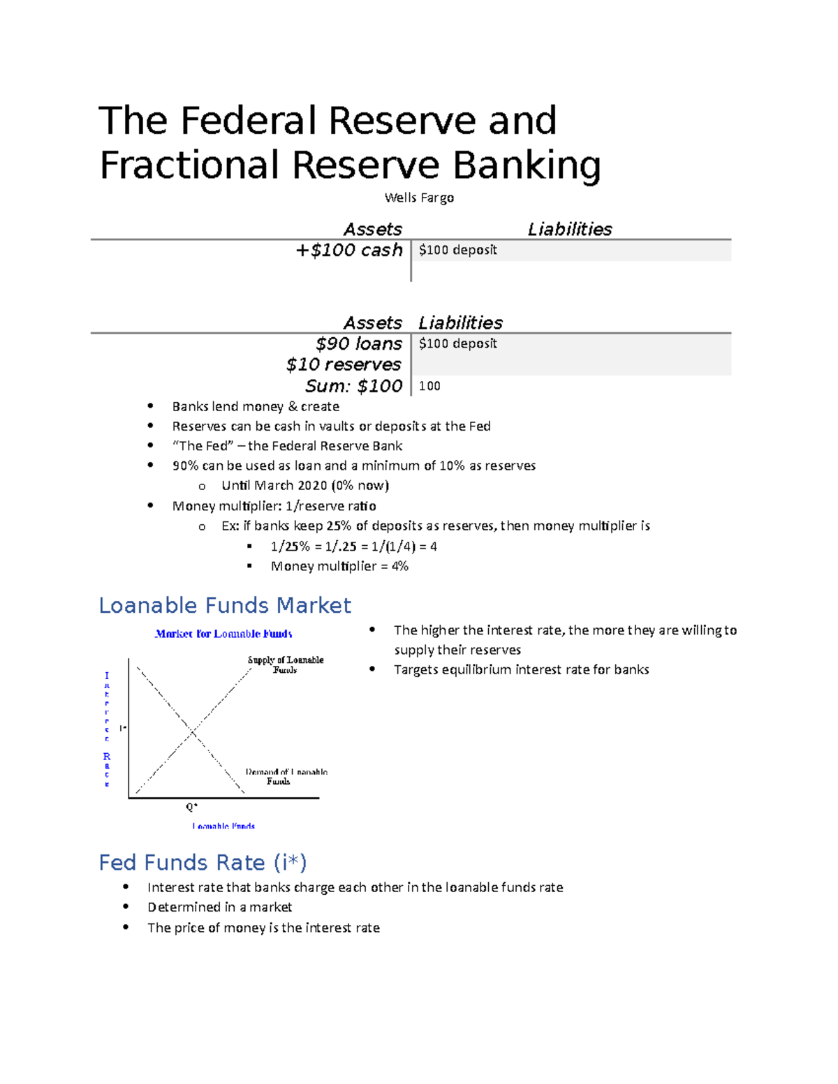 The Federal reserve and Fractional Reserve Banking - The Federal ...