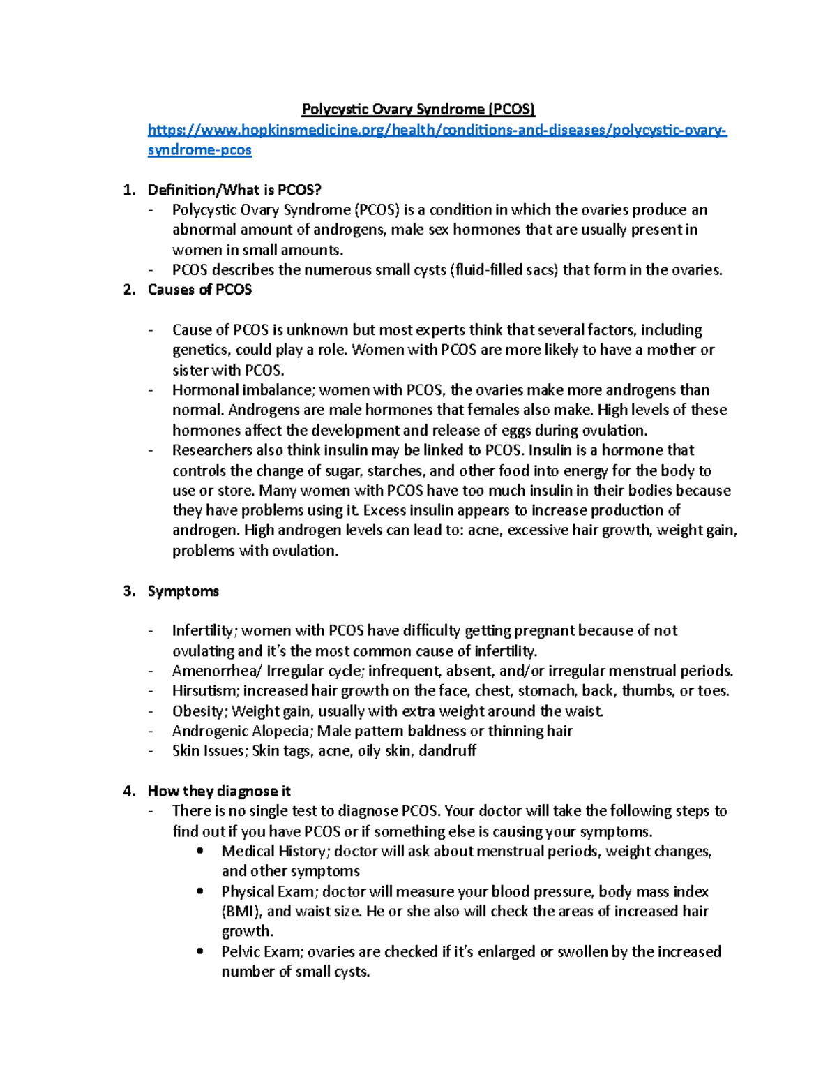 Polycystic Ovary Syndrome (Infographic pre-work) - Polycystic Ovary ...