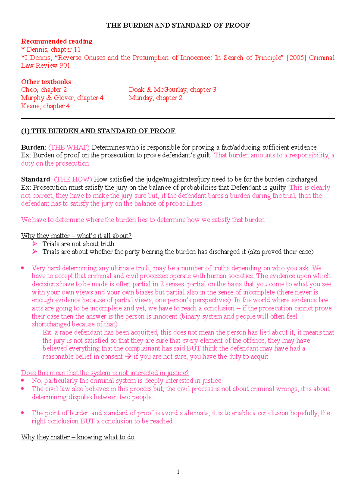 2. Burden and Standard of Proof - THE BURDEN AND STANDARD OF PROOF ...
