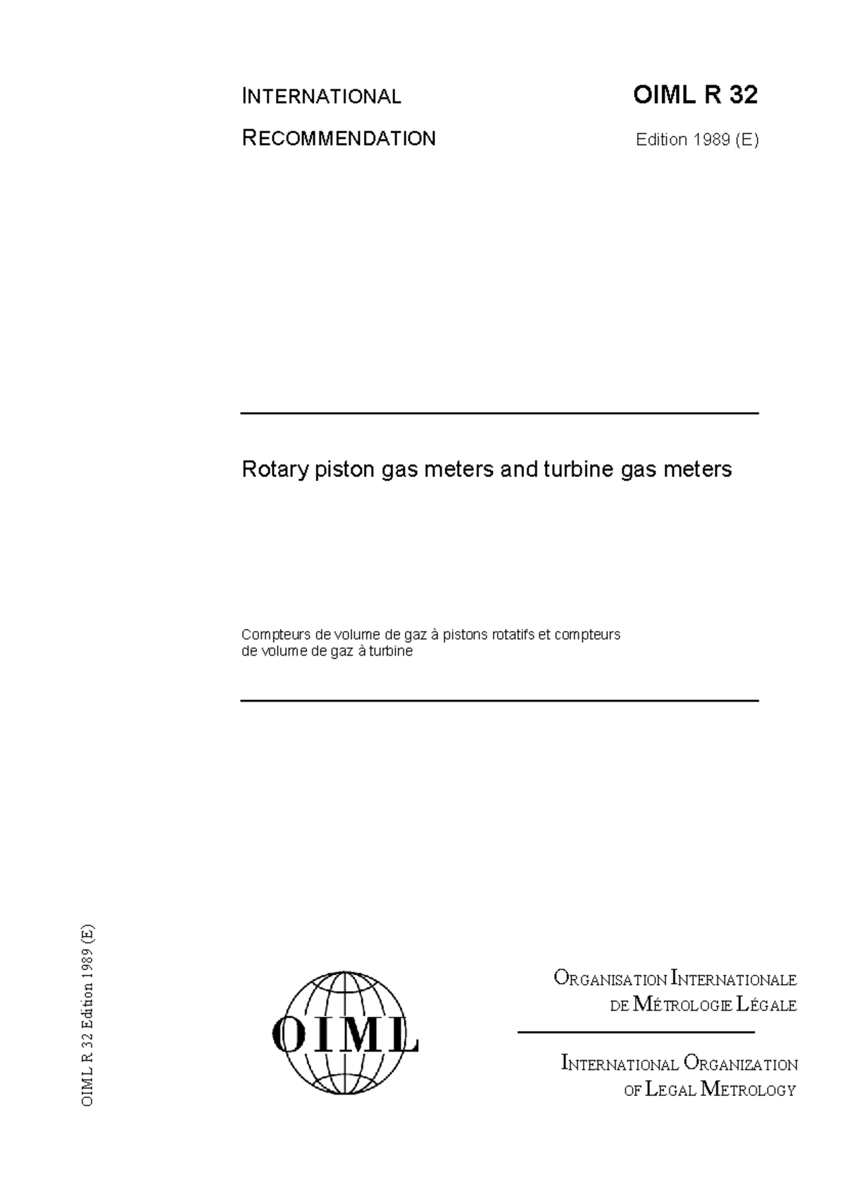 OIML R 32 - Metrologia - INTERNATIONAL OIML R 32 RECOMMENDATION Edition ...