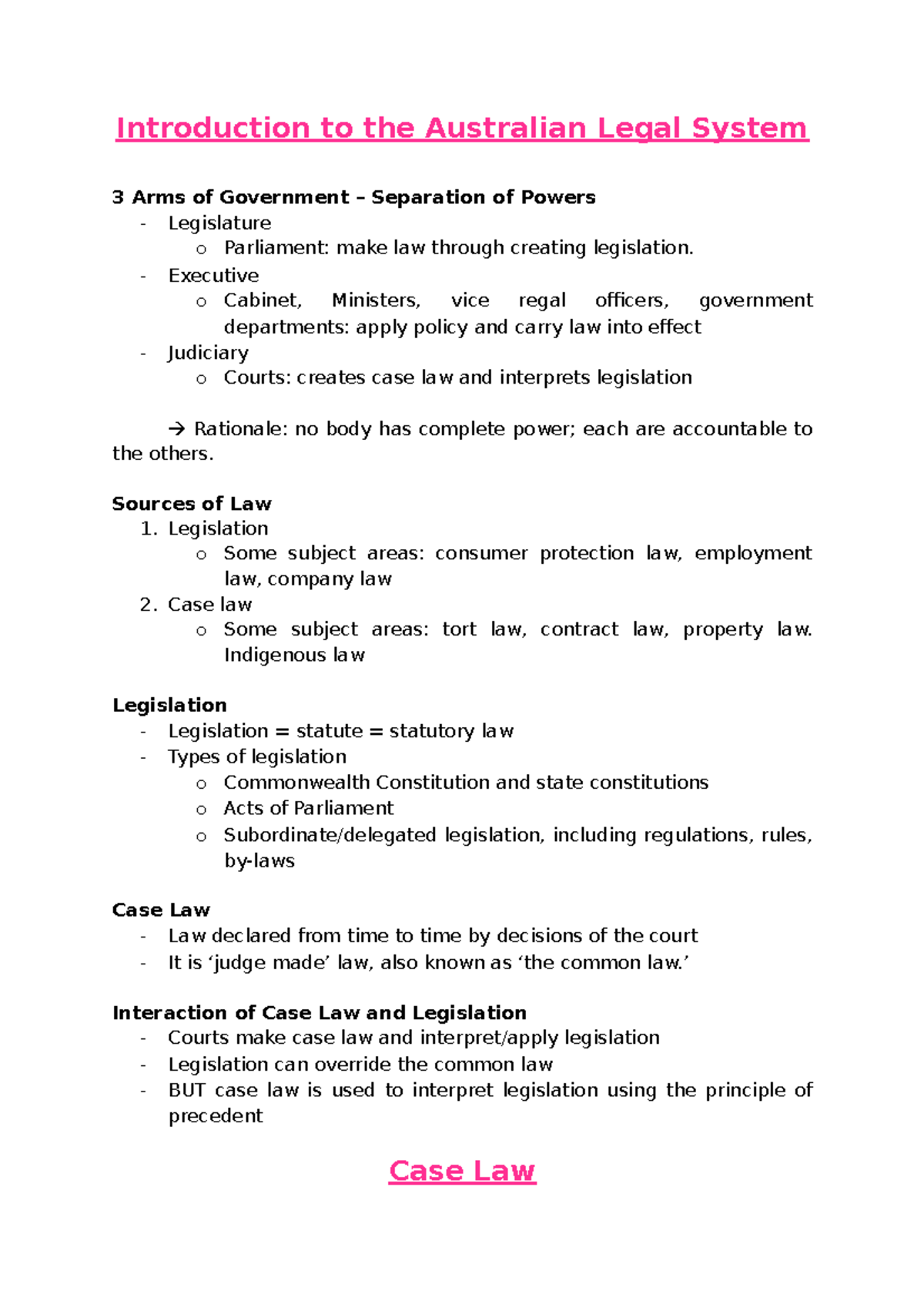 Introduction to the Australian Legal System - Executive o Cabinet ...
