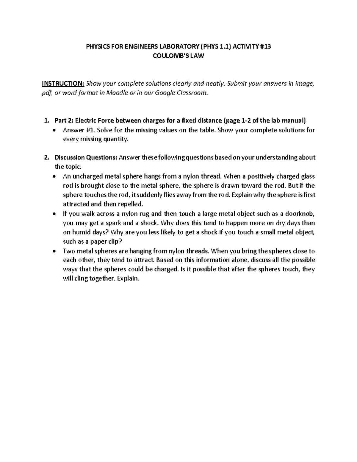 Coulombs LAW Given - COLUMBUS_Law Notes for Science and Chemistry ...