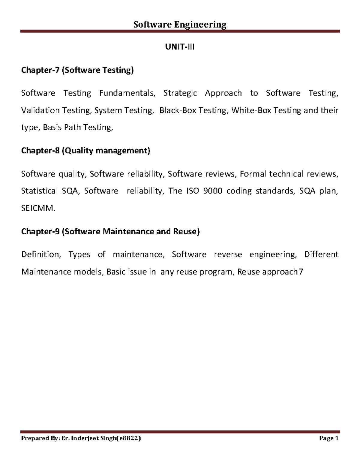 Unit-3- chap-1 - abc - UNIT-III Chapter-7 (Software Testing) Software ...