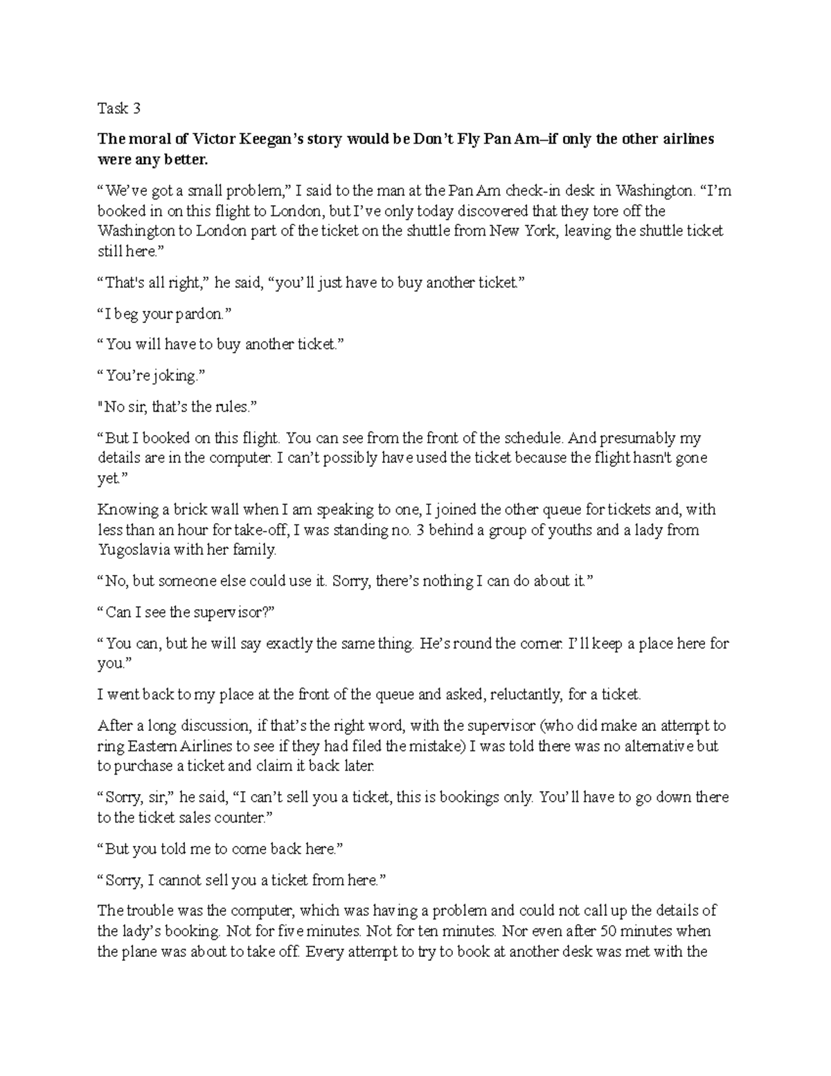 Unit 2. Inferences Task 3 Understanding complex sentences - Task 3 The ...