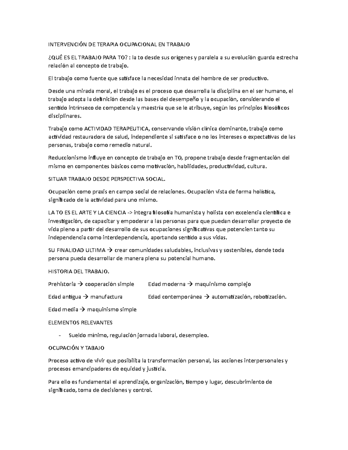 Resumen TO EN Trabajo - asd - INTERVENCIÓN DE TERAPIA OCUPACIONAL EN ...