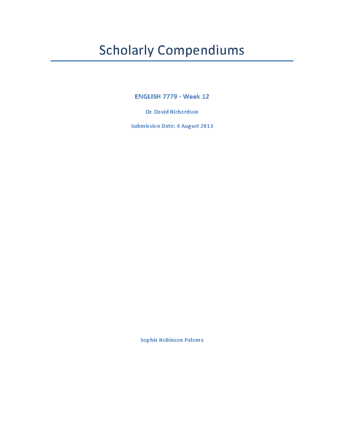 English-7779-Scholarly Compendiums - Scholarly Compendiums ENGLISH 7779 ...