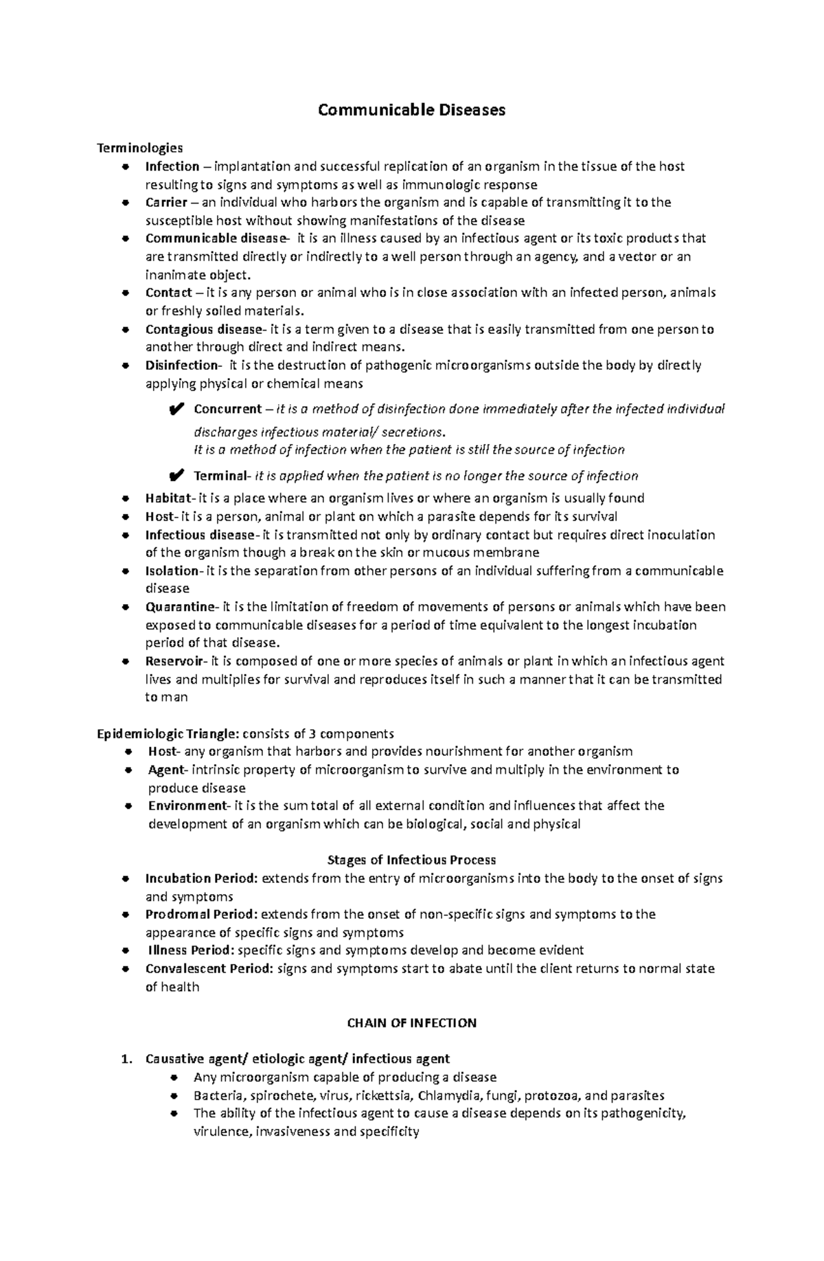 Prelim-Handout-4 - nursing handout - Communicable Diseases ...