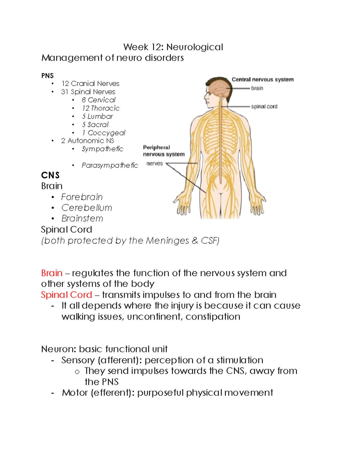 504 outline Exam 5 - enjoy - Week 12: Neurological Management of neuro ...