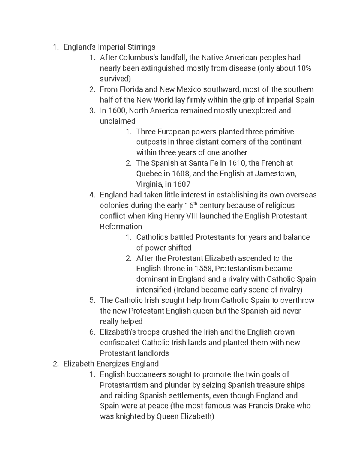 Chapter 2 The Planting of English America, 1500-1733 - England’s ...