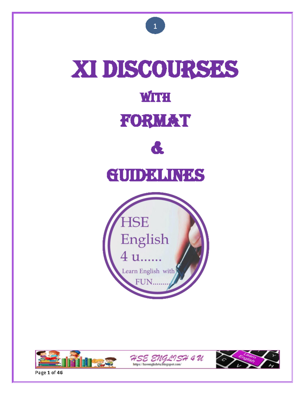 Discourses WITH GL AND EG - 1 XI DISCOURSES WITH FORMAT Guidelines Page ...