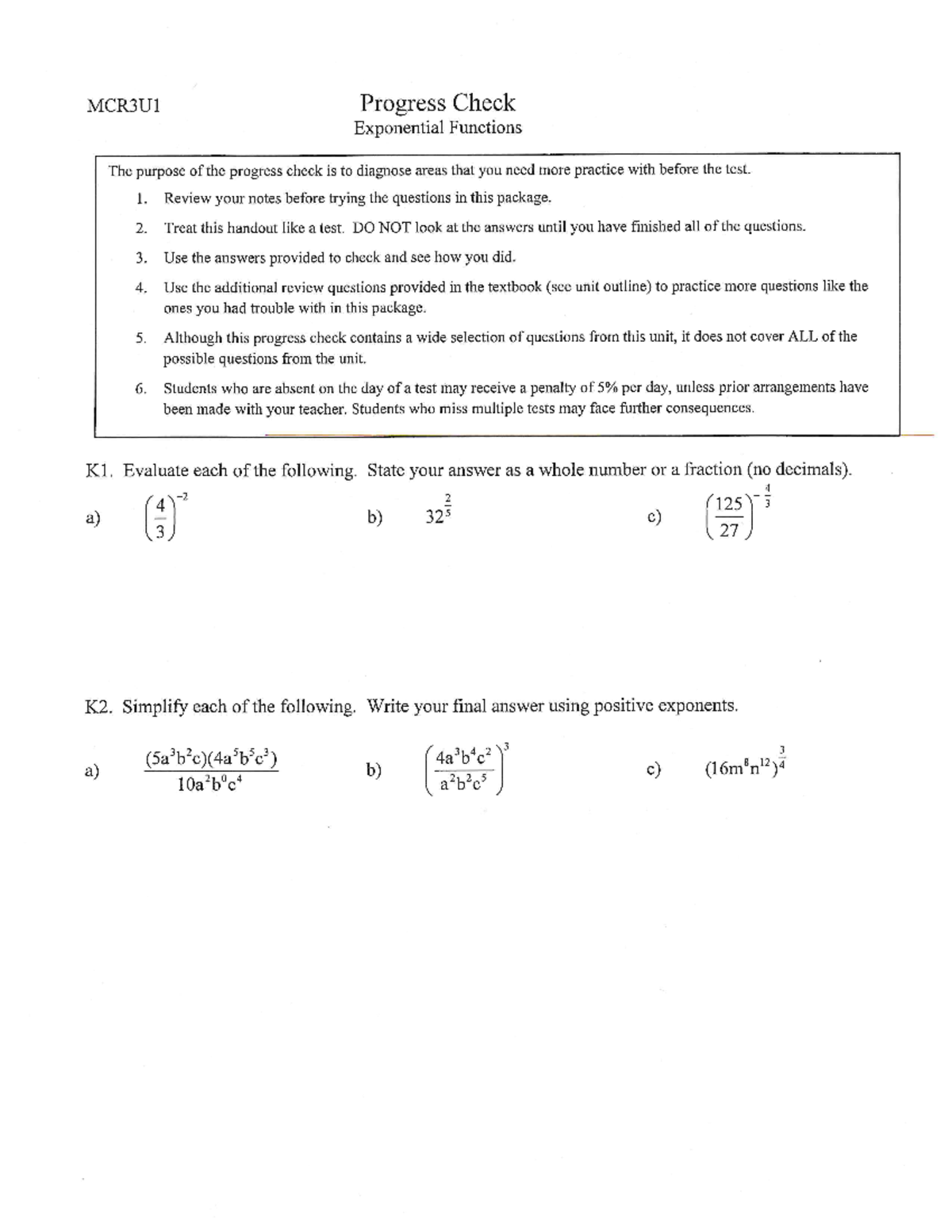 MCR U2A Progress Check - worksheet - Studocu