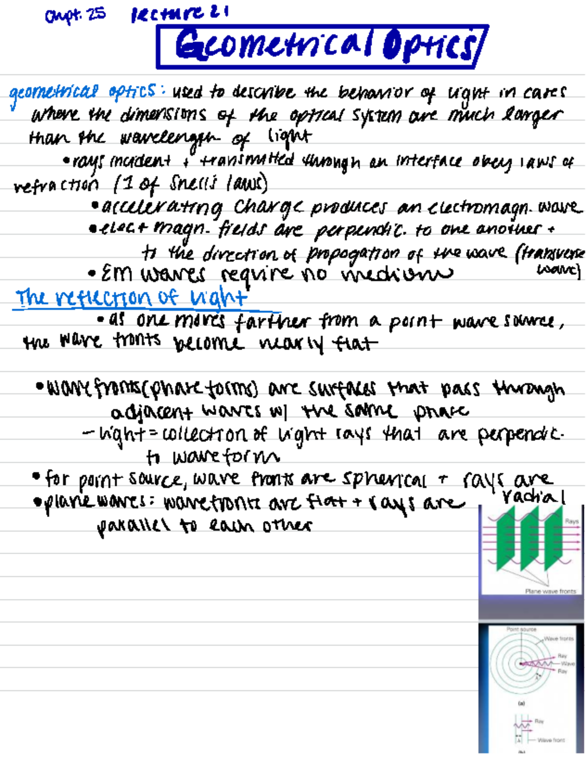 Phy104 notes geometrical optics - ohpt. 25 lecture 21 ☒eometrica10pti ...