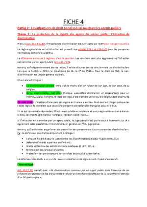 Fiche 3 - Les destructions, dégradations et détériorations (l'acte des 3D) - Fiche 3 Chapitre 3 ...