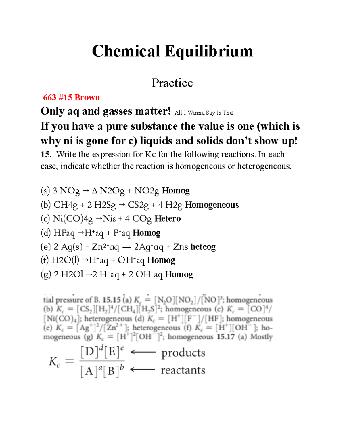 New Topic 5 10 Chemical Equilibrium - Chemical Equilibrium Practice 663 ...